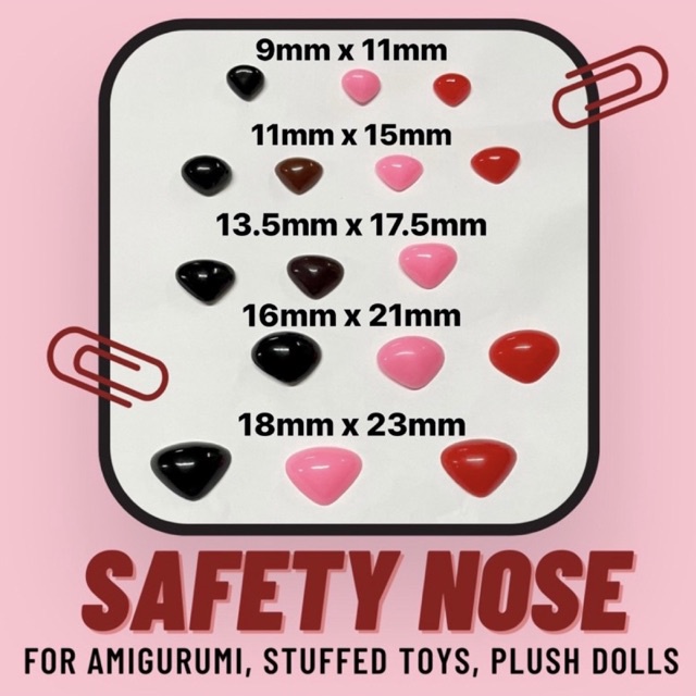 10 PCS Triangle Plastic Safety Nose for Amigurumi, Stuffed Toys, Plush ...
