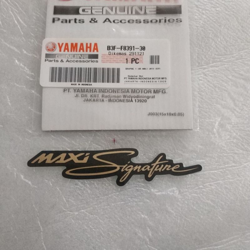 HITAM Sticker STICKER EMBLEM LOGO MAXI SIGNATURE YAMAHA GRAF LEGS KNN ...