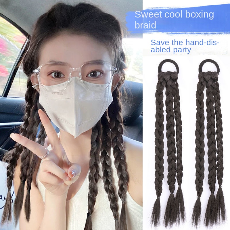 Korean Wig Braid Twist Influencer Same Style Boxing Laced-Up Hot Girl ...