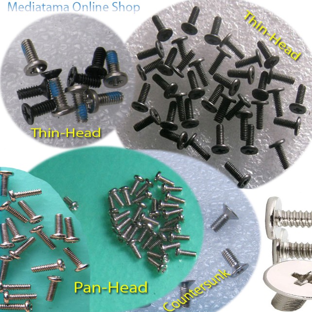 6pcs (1 Set) M2x5, M2x6 Notebook Netbook Screws Assortment Kit | Shopee ...