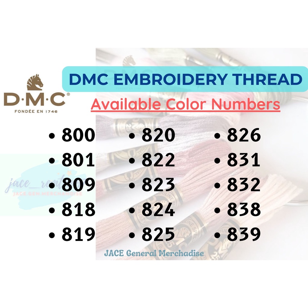 DMC 800-899 Art 117 Cotton Embroidery Thread /Cross Stitch Thread ...