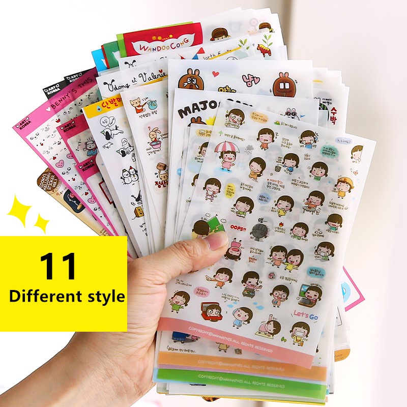 Cute Molang Rabbit Cartoon Animals Sticker Pvc Cartoon Stickers Diary ...
