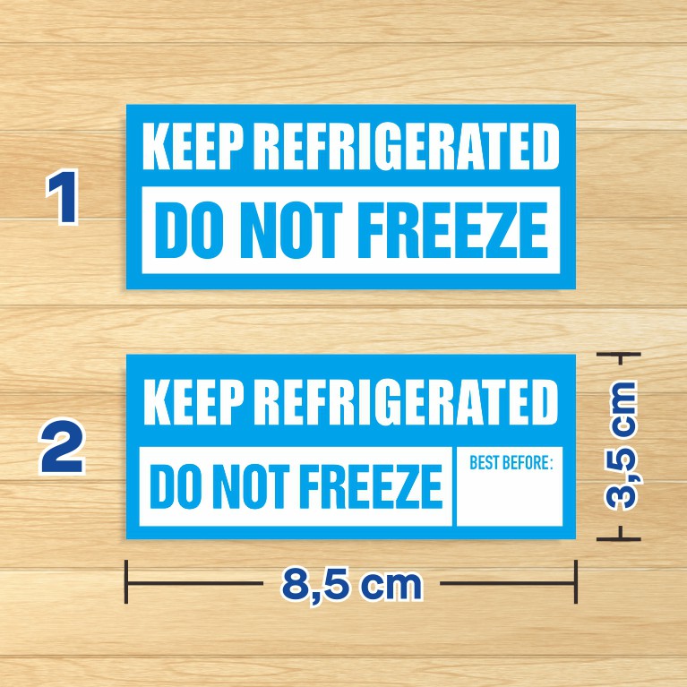 Food Label Stickers Keep Refrigerated Do Not Freeze Sticker 8,5 x 3.5 ...