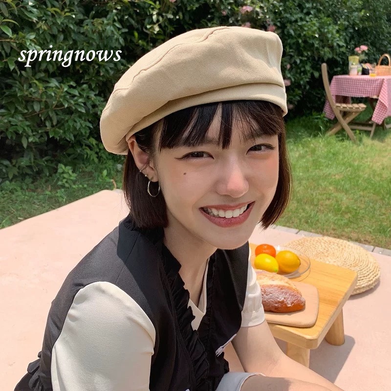 Octagonal Beret Hat Ins British Small Fragrance Painter Beret Hats ...