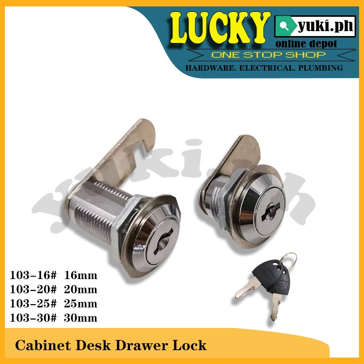 103 CABINET/DESK DRAWER LOCK WITH 2 KEYS (16/20/25/30MM) | Shopee ...