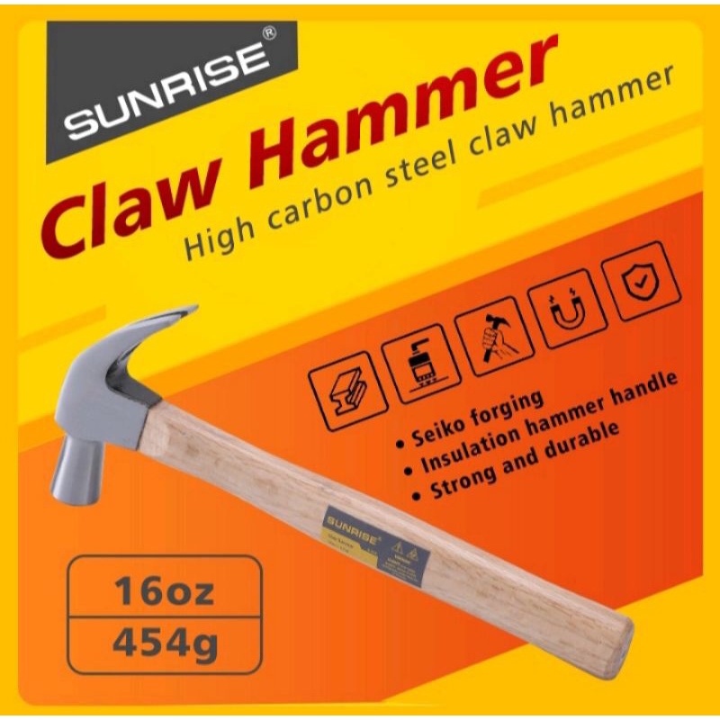 HAMMER WOODEN HANDLE Claw MARTILYO 16oz. | Shopee Philippines