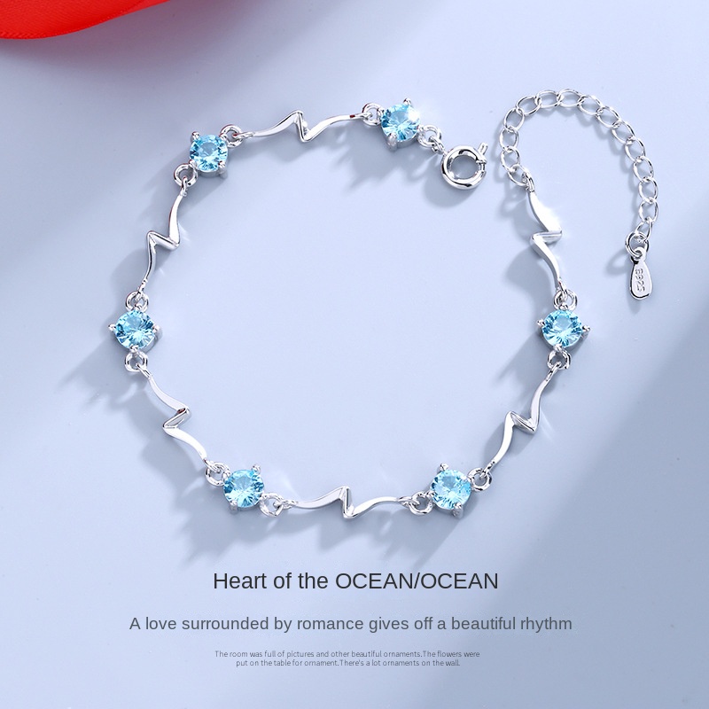 Crystal Bracelet Girlfriend Bracelet Wave Zircon Accessories Ocean ...
