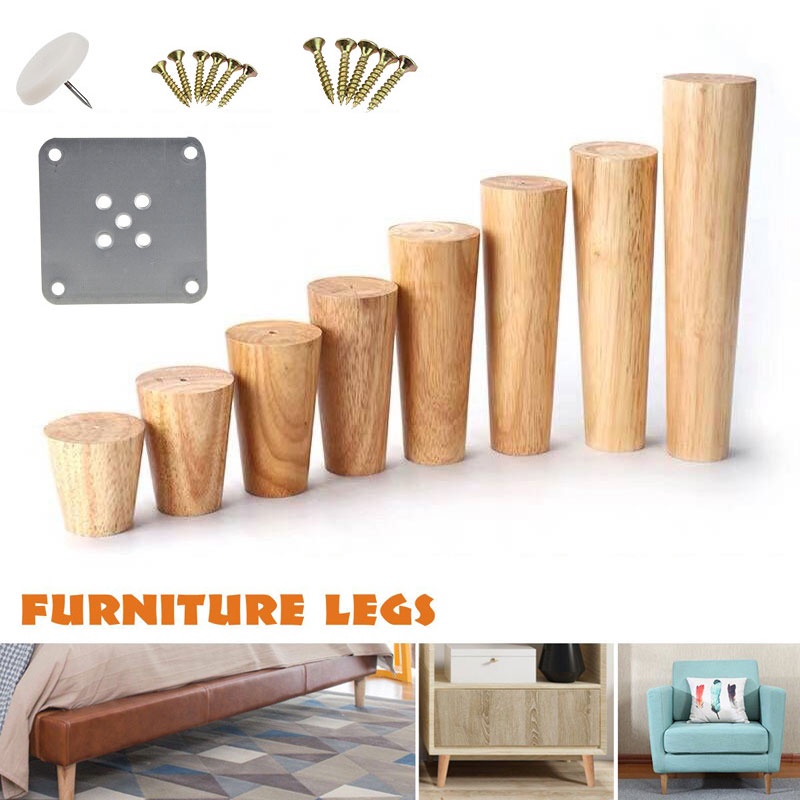 Solid Wood Furniture Legs, Inclined Cone Sofa Bed Cabinet Table and ...
