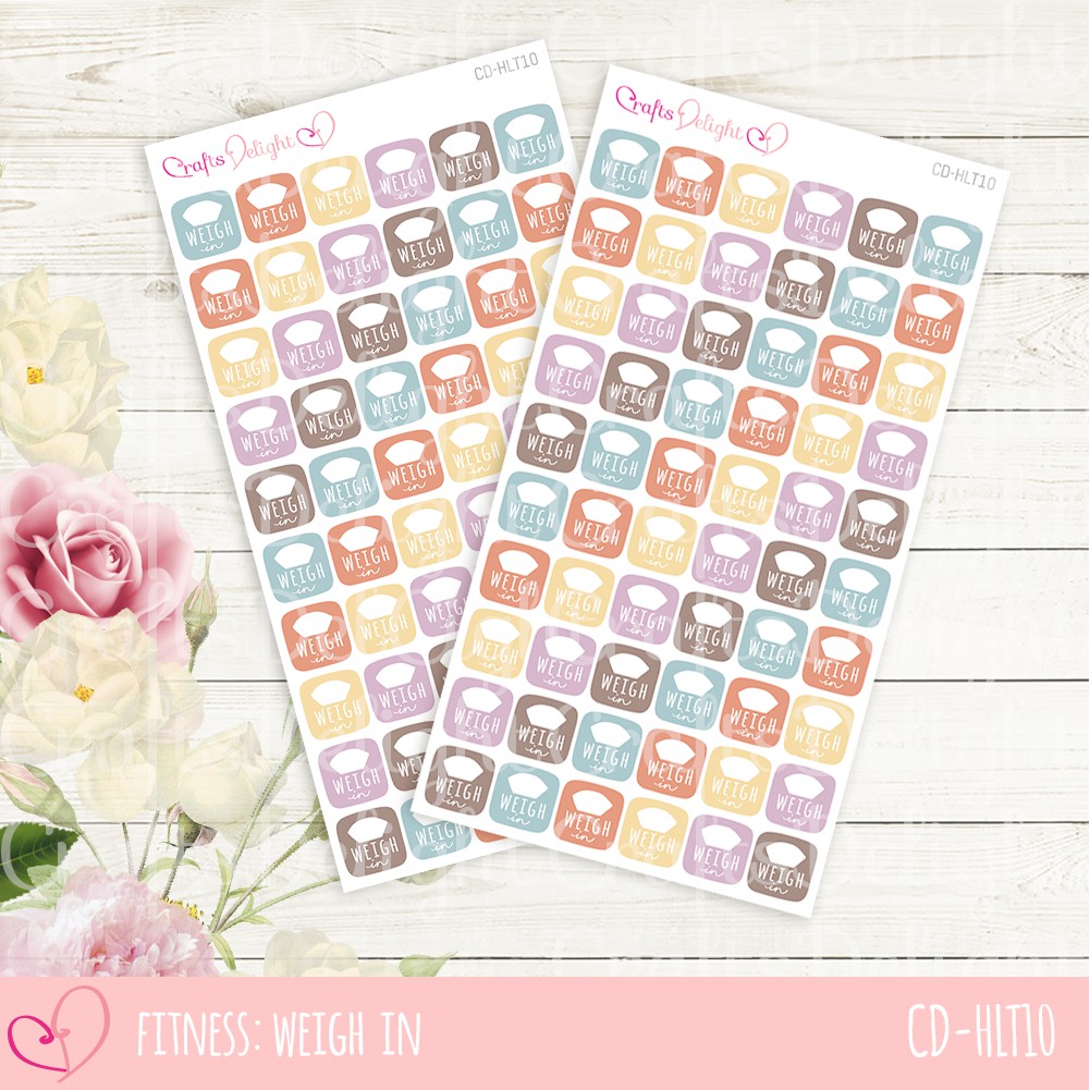 HLT10 - Weigh-in Weight Tracker Planner Stickers (Health and Fitness ...