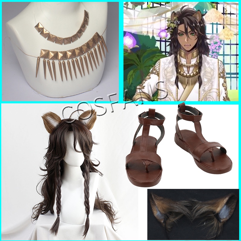 Twisted Wonderland Leona Kingscholar Savanaclaw Wig Cosplay Necklace ...