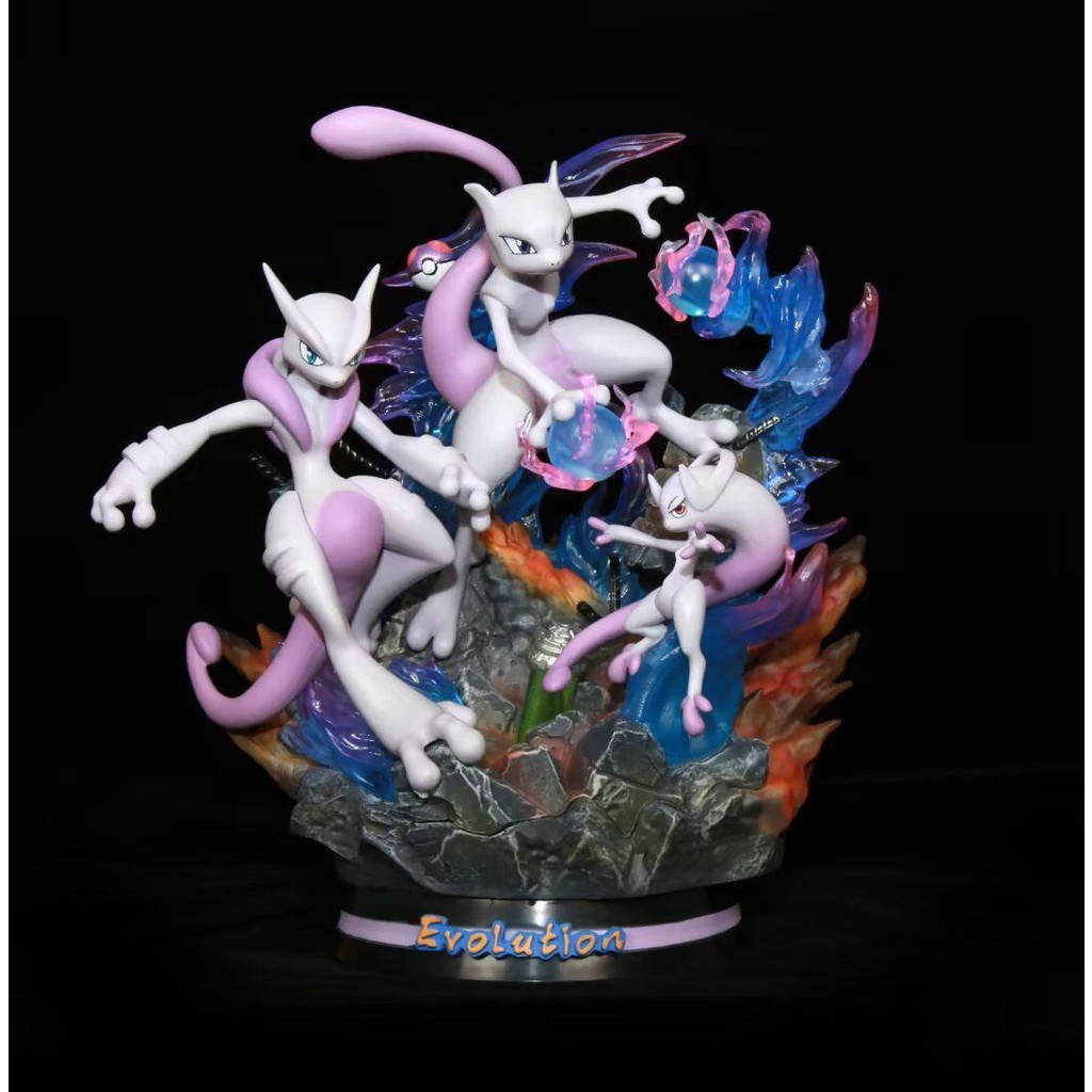 Pokemon Evolution Mewtwo XY PVC Statue pikachu charizard Mew Two ...