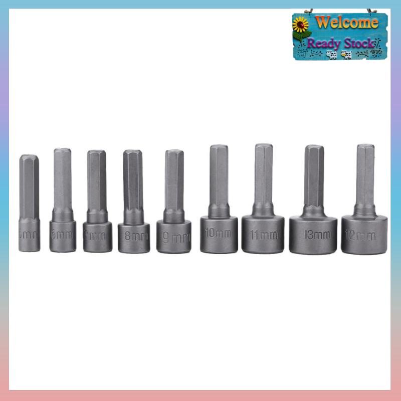 9pcs 1/ Hex Socket Bit Set Metric Tool 5-13mm Nut | Shopee Philippines