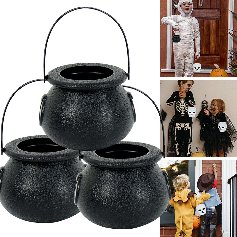 1pcs 5x7cm Halloween Candy Bucket Witch'S Cauldron Trick Or Treat Candy ...