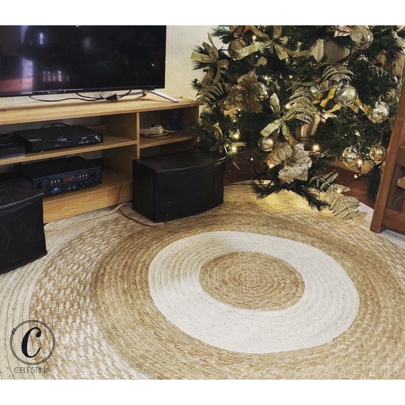 Threetone Special Design Round Buri Banig Flat Lay | Shopee Philippines