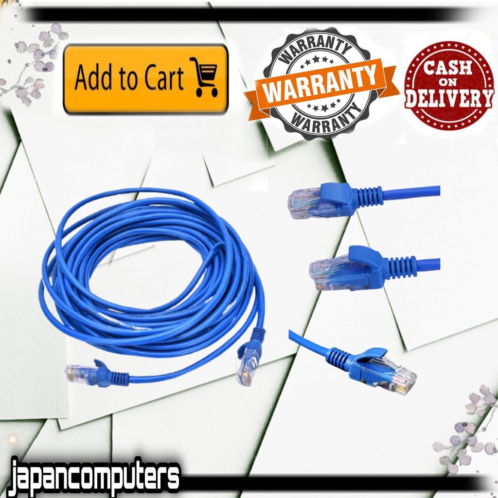 Cat5 UTP Cable 10meters per order with RJ45 | Shopee Philippines