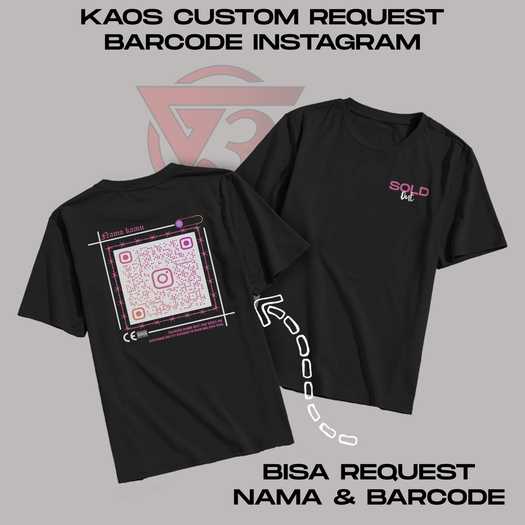 Custom CLOTHING T-SHIRTS REQUEST SCAN BARCODE QR IG INSTAGRAM TIKTOK ...
