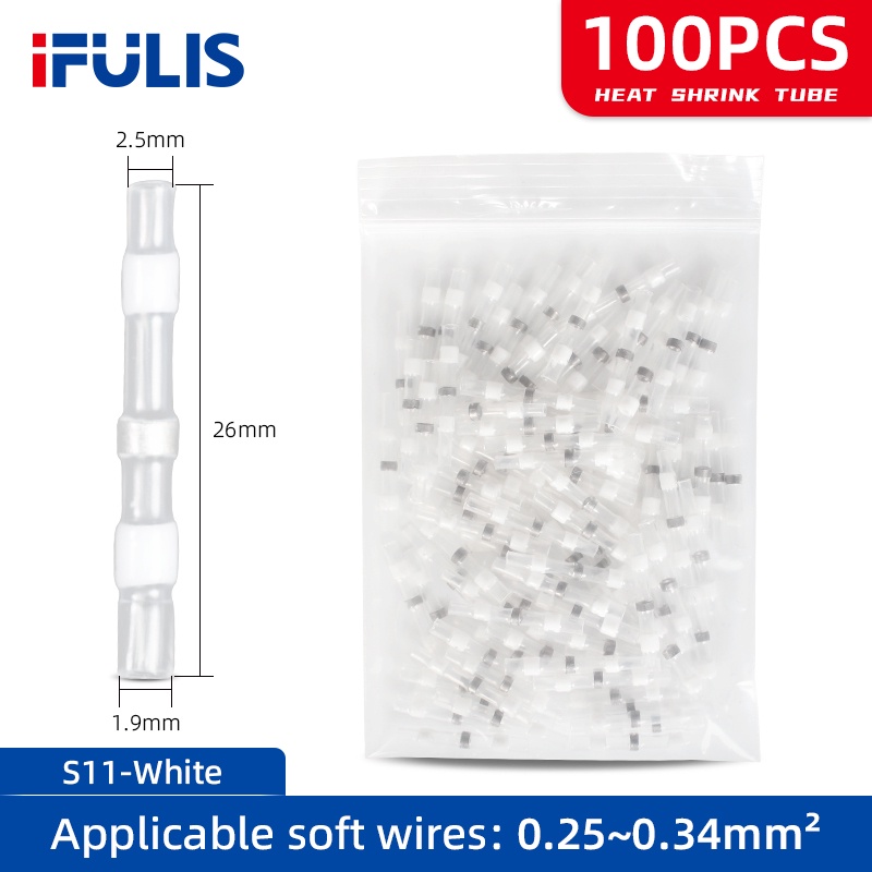 100Pcs Waterproof Solder Ring Heat Shrinkable Tube Wire Wiring ...