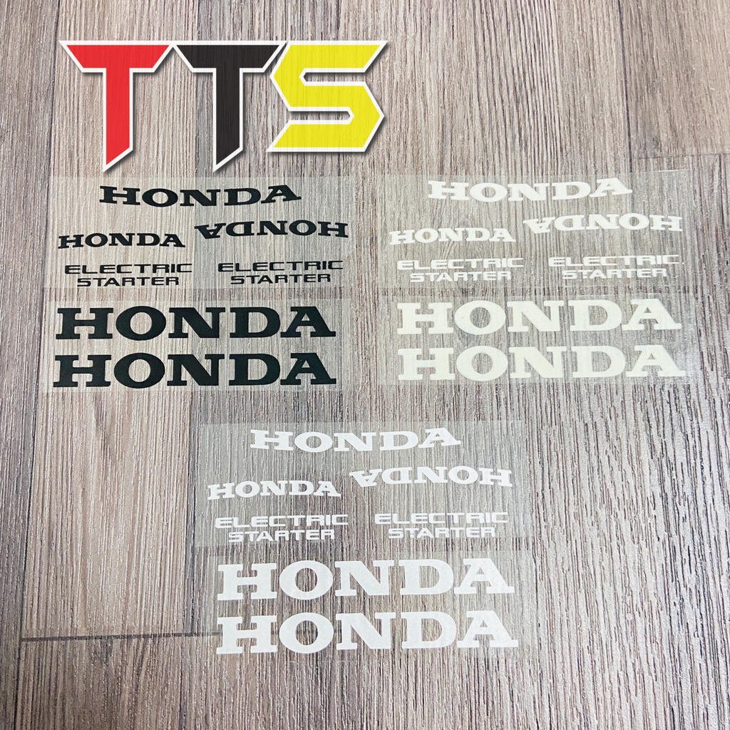Combo of 7 Honda Electric Starter stickers with clear background for ...