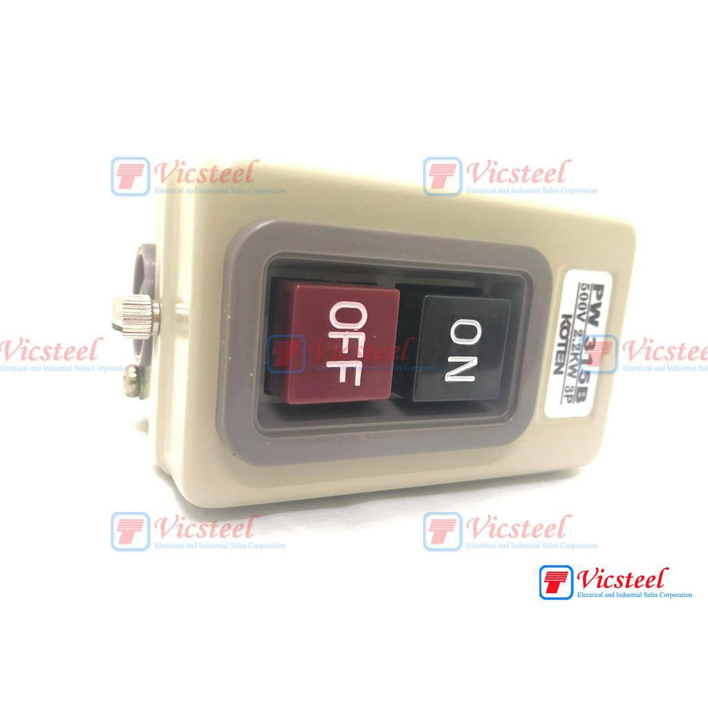 Koten Power Push Button Switch PW-315B PW-330B 500v 2.2 kw | Shopee ...