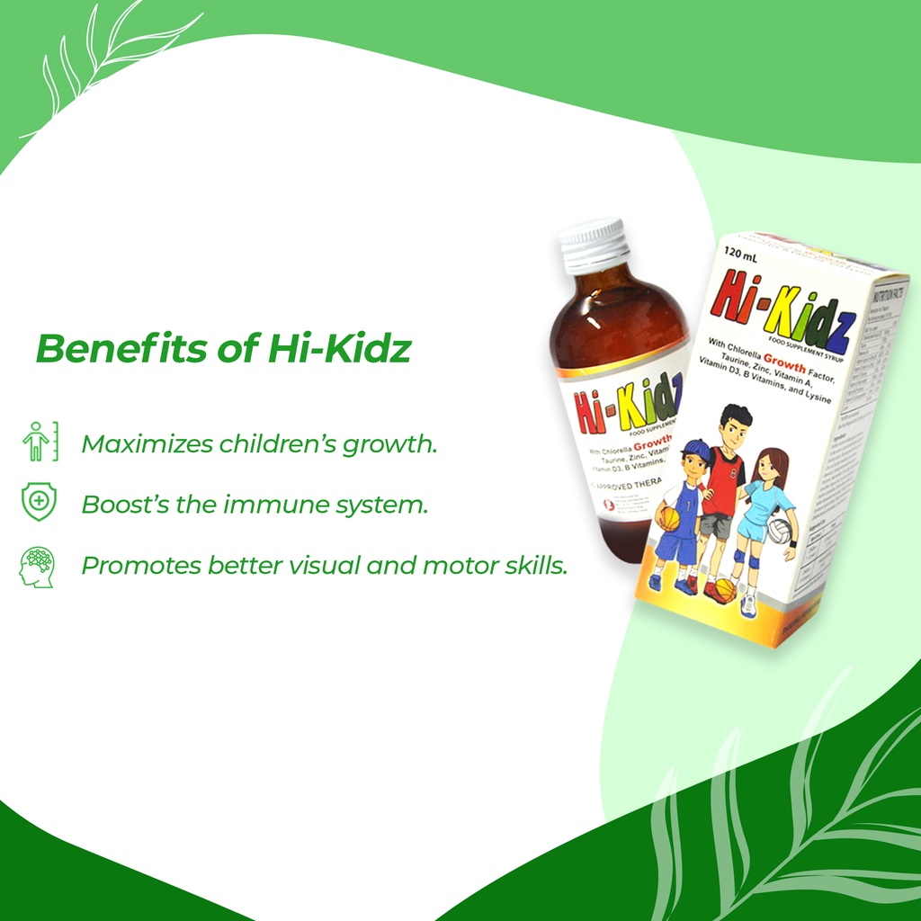 Hi Kidz Vitamins for Kids Pampatangkad Syrup 120ml with CGF, Taurine ...
