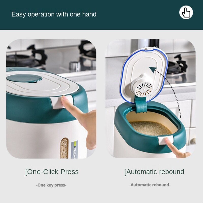 Lazo RTW Rice Storage Box Kitchen Rice Container 10KG Rice Dispenser ...