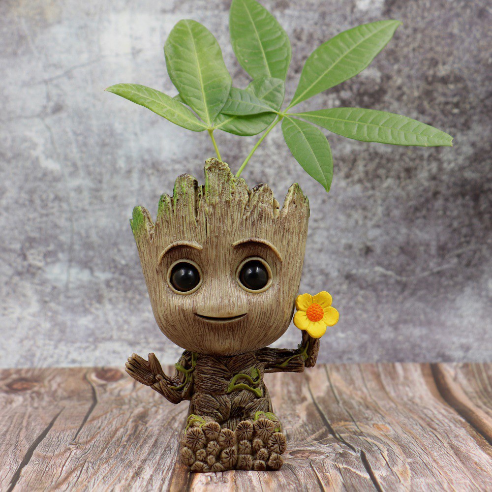 Movie Guardians of the Galaxy Cute Groot Figure Flower Pot Anime Tree ...