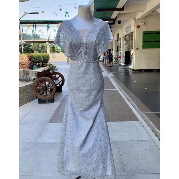 Gray Mother Of The Brideninangprincipal Sponsor Gown Shopee Philippines