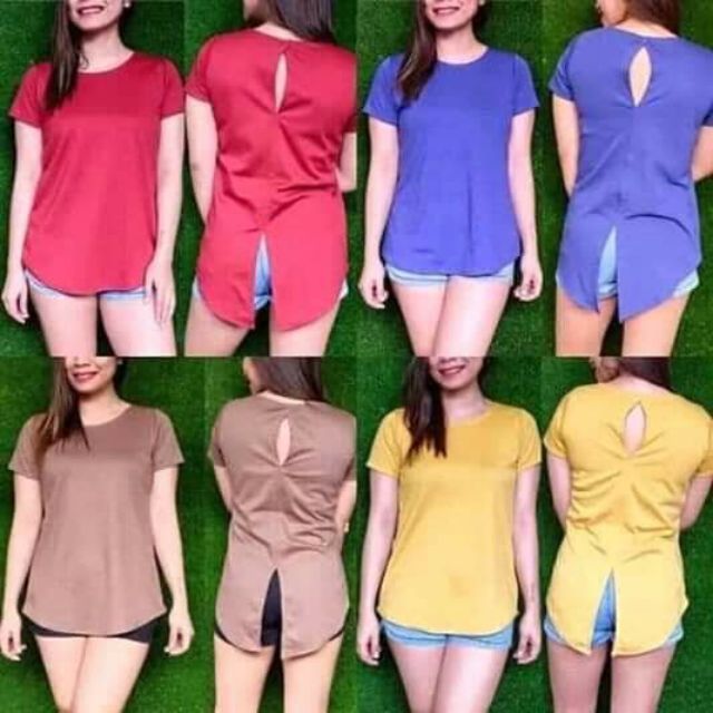 Long back Ladies blouse (slit back tops) | Shopee Philippines