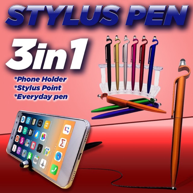 Stylus Ballpen 3in1 multi-function stylus ballpen /Cellphone Stand / Touch screen | Shopee ...