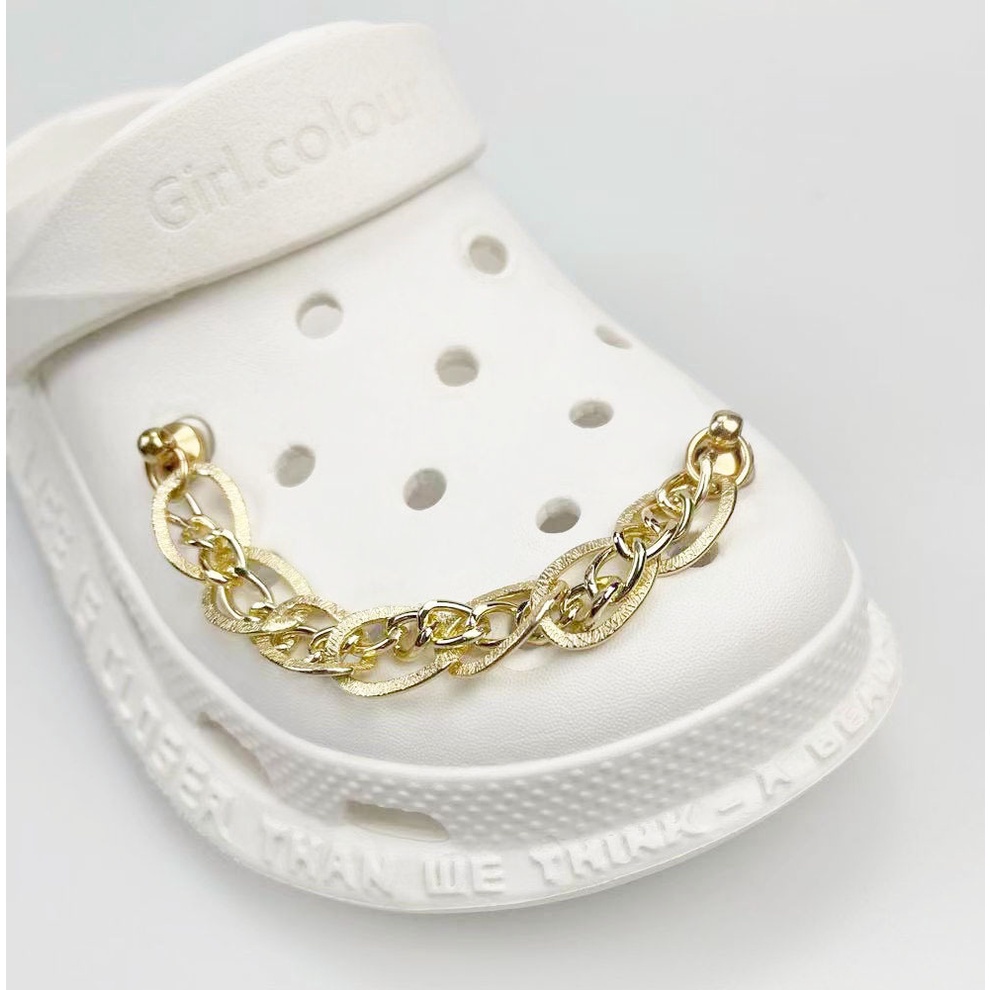 ready stockDIY Metal Jibbitz Chain Crocs Jibbitz Charm Pearl Gems Pin ...