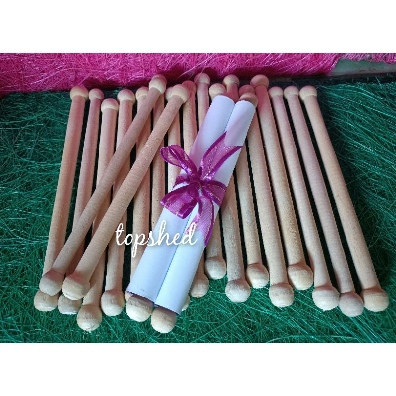 8 inches Wooden Scroll, Dowel stick, Wooden Rod, wooden scroll | Shopee ...