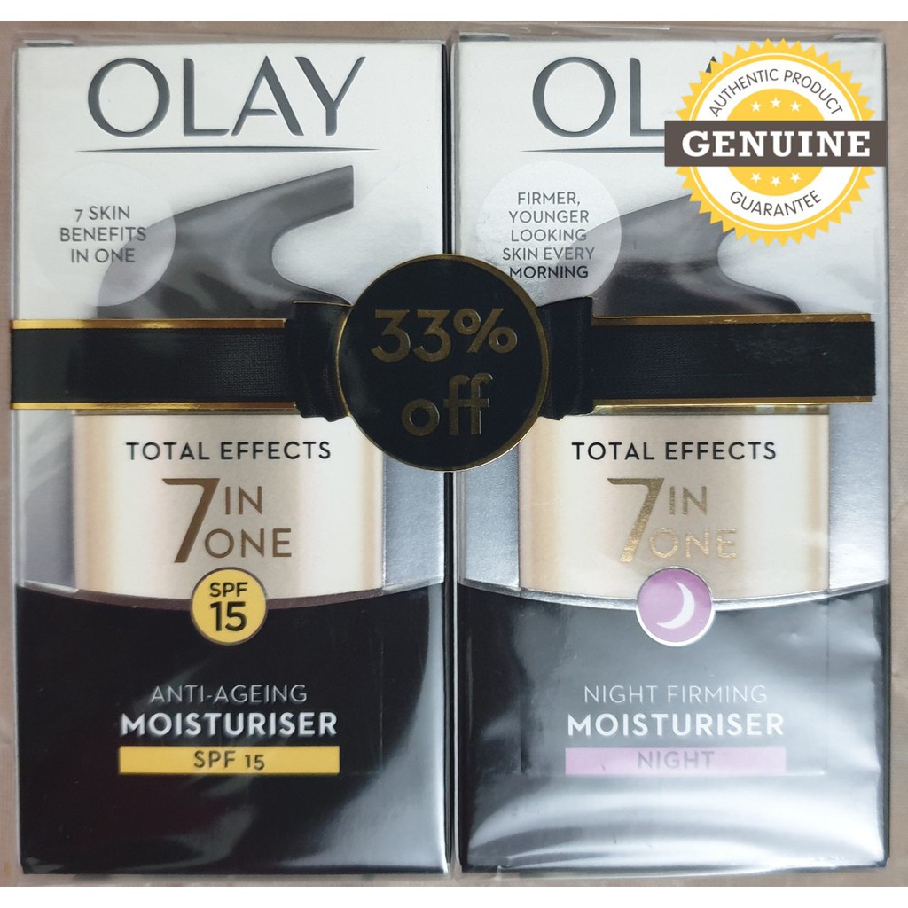 Olay Total Effect 7 in 1 Pack of 2 (Day 50g & Night 50g Cream) | Shopee ...