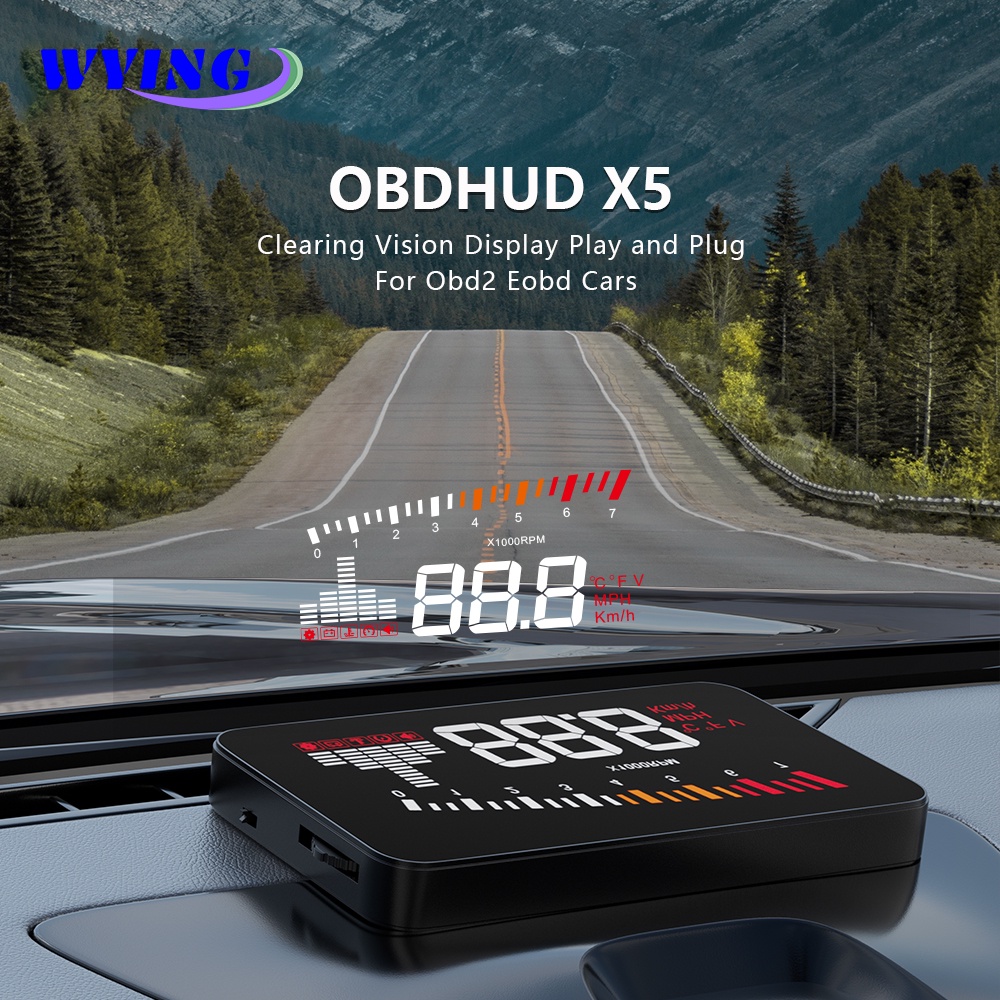 WYING X5 Car HUD OBD II Head-Up Display Overspeed Warning System ...
