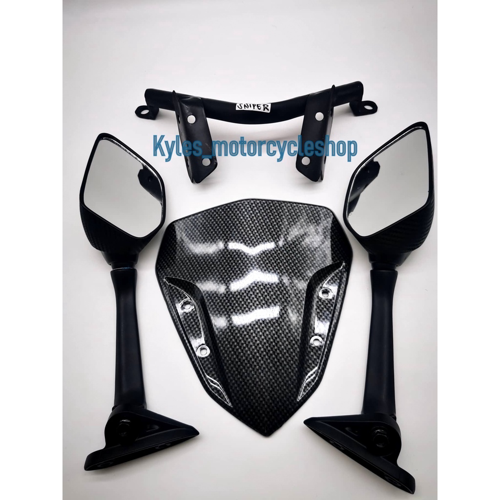 Side mirror+ visor bracket +visor 3in1 w/out bolts for aerox/click V1 ...