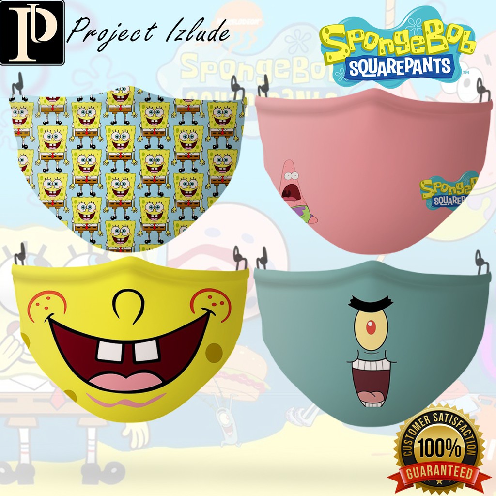 Spongebob Inspired Face Mask 3PLY, Reusable and Adjustable | Shopee ...