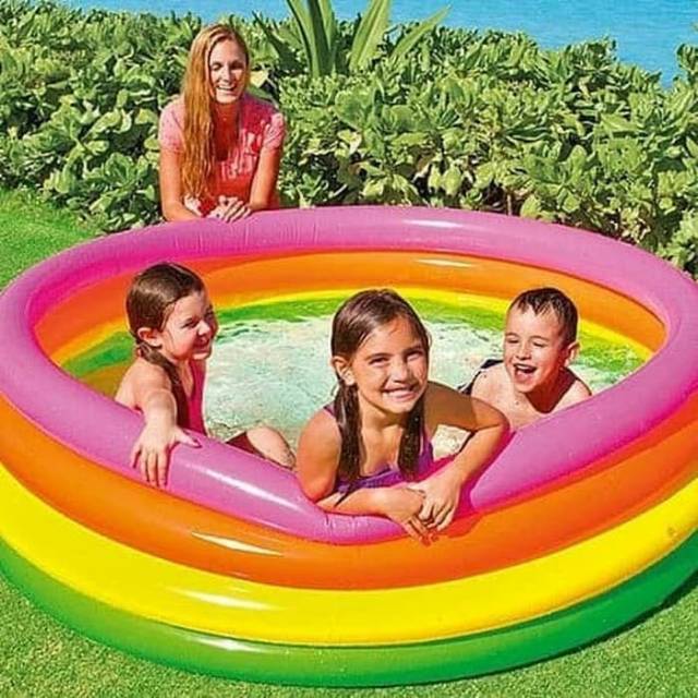 Intex Rainbow Swimming Pool - Children's Bathtub Rubber Air Pump ...