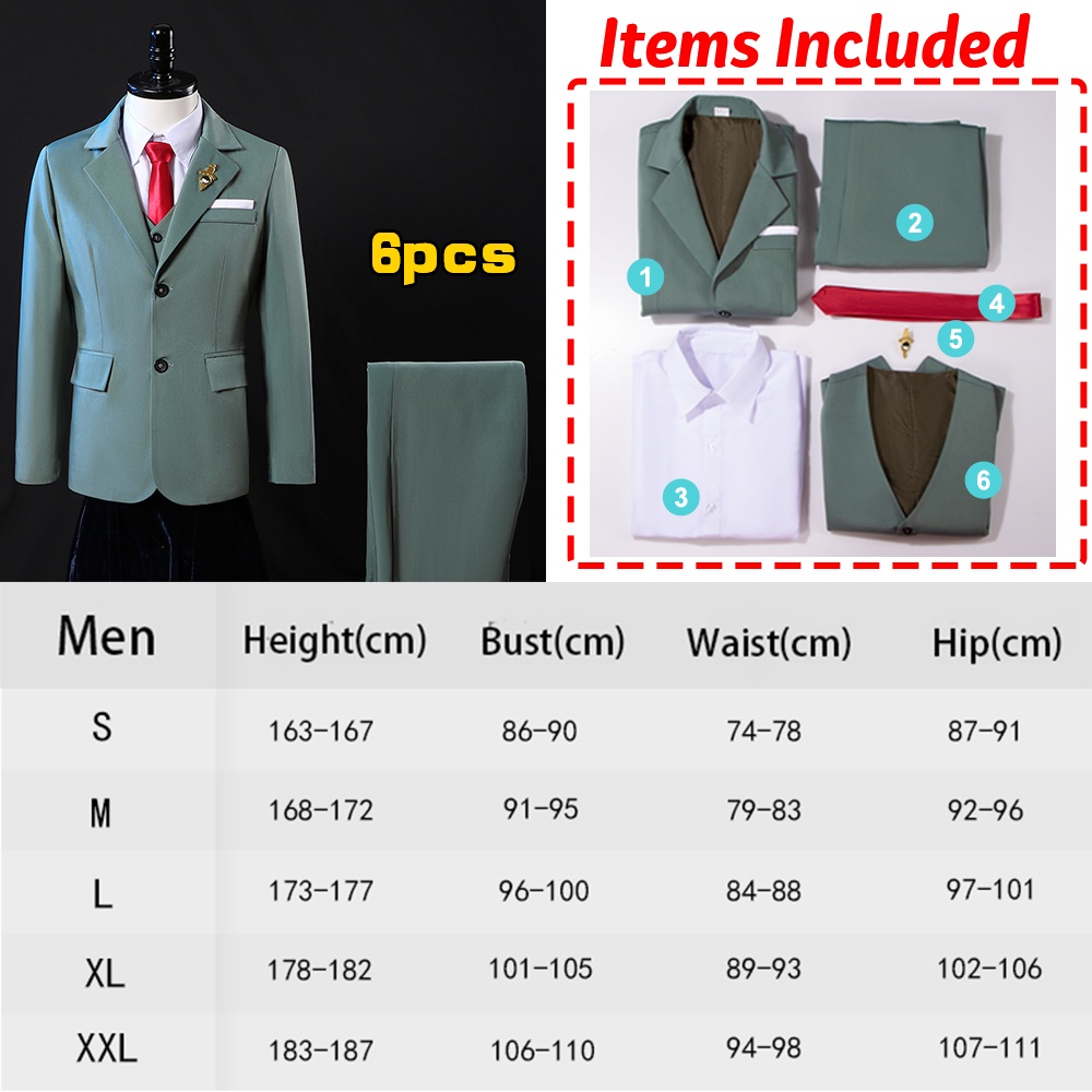 Loid Forger Cosplay Spy Family Twilight Cosplay Costume Light Green ...