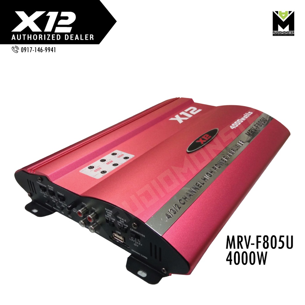 X12 MRV-F805U 4000W Car Amplifier w/ USB (Red) | Shopee Philippines