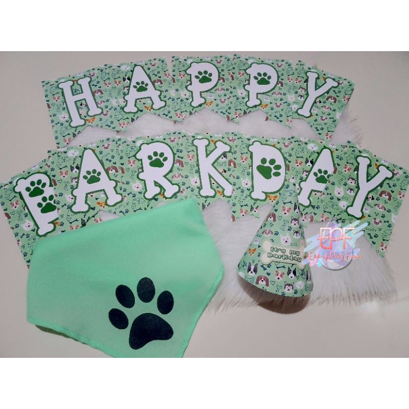Dog Happy Barkday Set Dog Party Hats Dog Scarf Dog Birthday Banner Set ...
