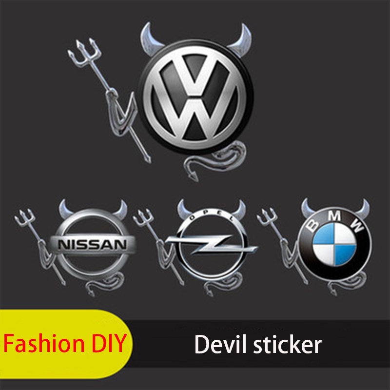 PVC 3 Color Car Logo Personality Modification Devil Sticker | Shopee ...