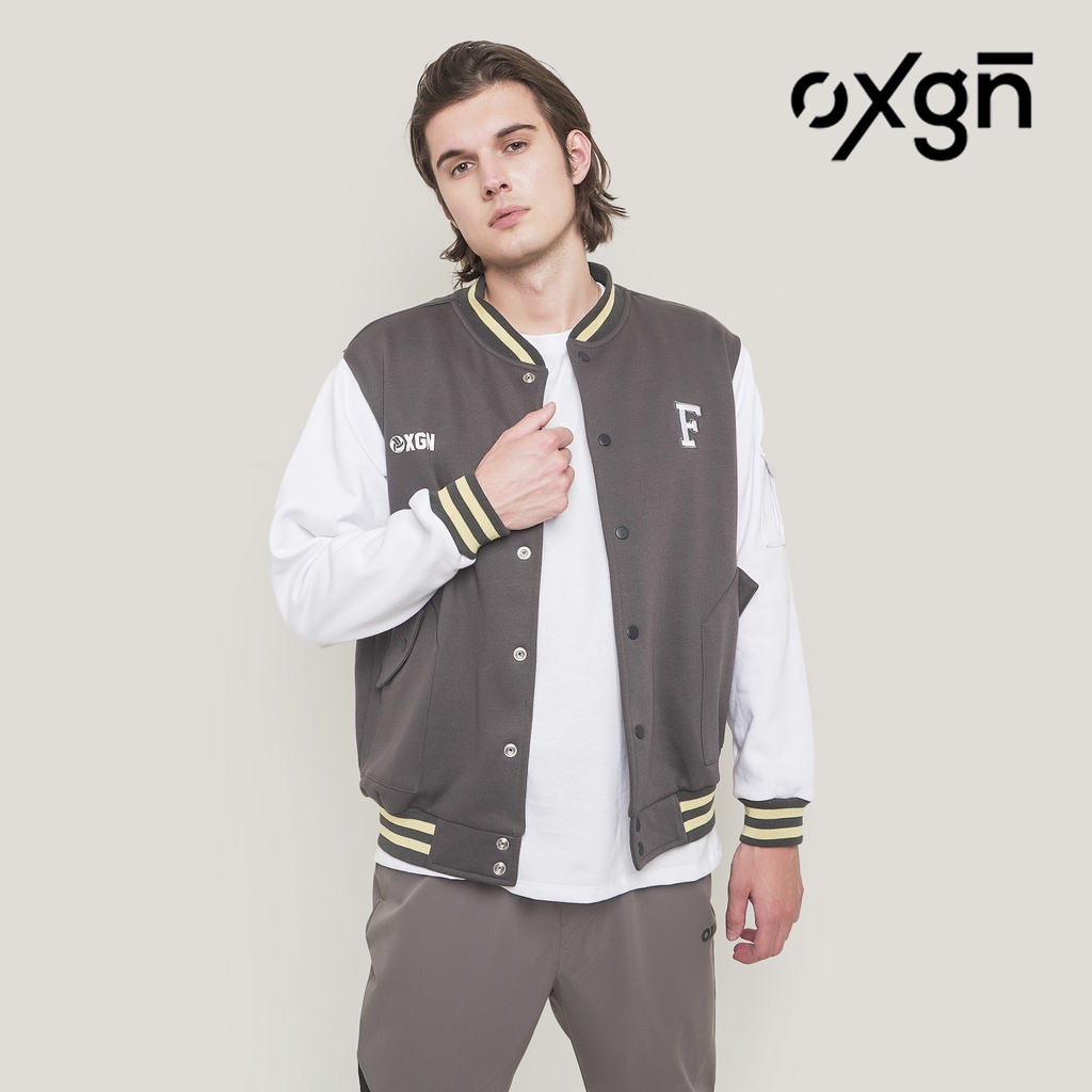 OXGN Haikyu!! Fukurodani Letterman Jacket For Men (Dark Gray) | Shopee ...