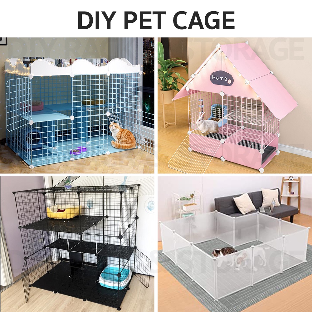DIY Panel Pet Cage Fence Rabbits dog Cats Iron Metal Grids Storage Rack ...