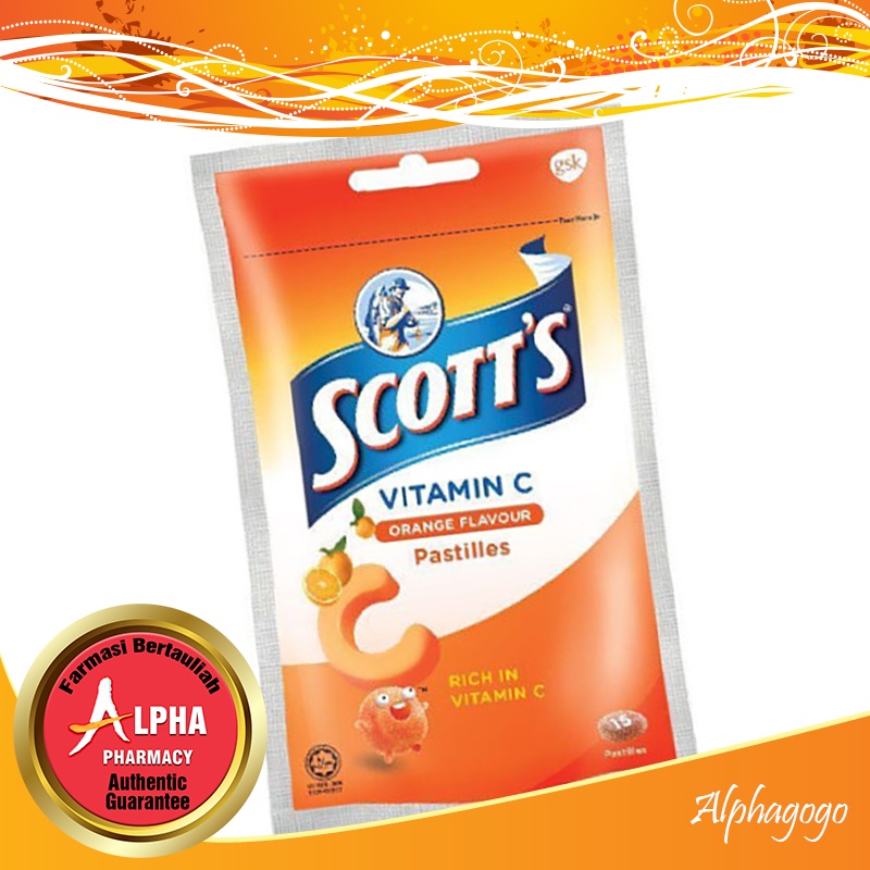 Scott's Vitamin C Pastilles Children Supplement (15 Gummies / 50 ...
