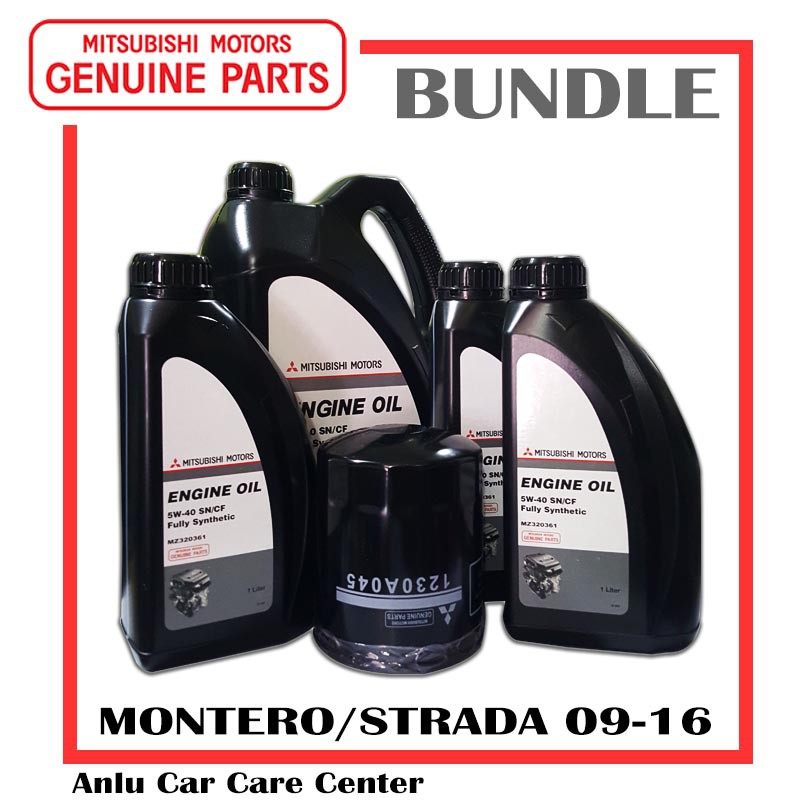 Mitsubishi Genuine Motor Oil Full Synthetic 5W-40 Oil Change Bundle for ...