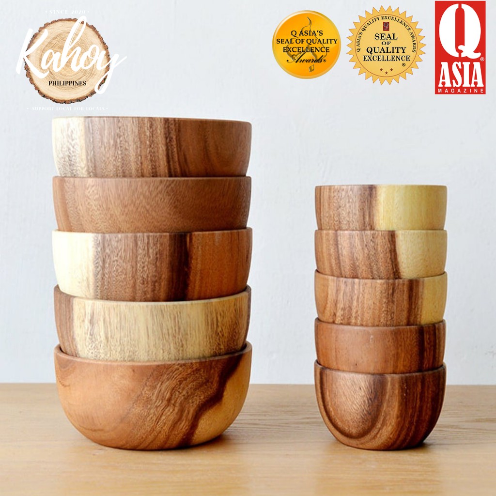 KAHOY Wooden Acacia Snack Bowl/ Appetizer bowl/ Chips Bowl/ Wooden Bowl ...