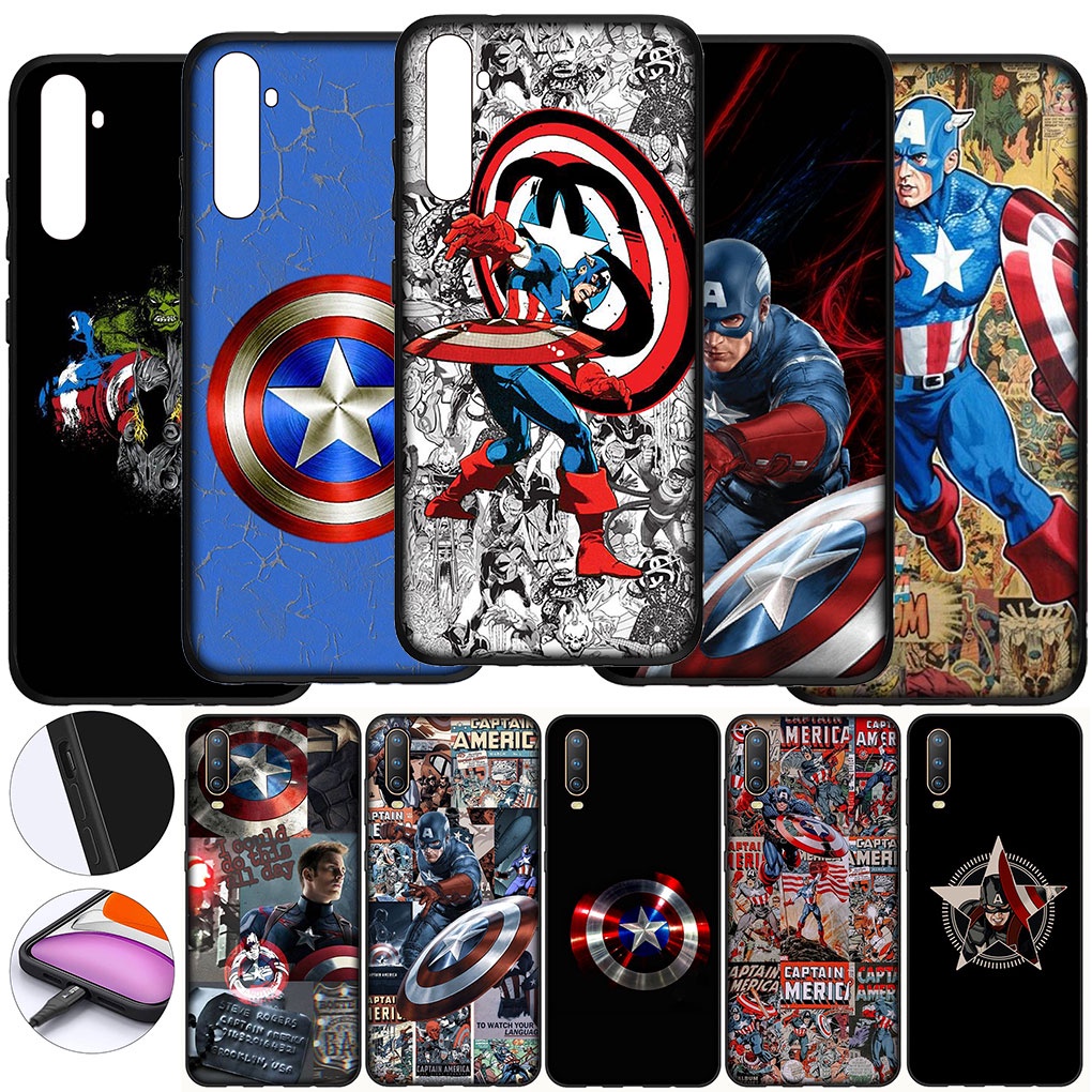 OPPO A16 A55 A54 A16S Reno 5F 5 4G Casing Silicone HC25 Captain America ...