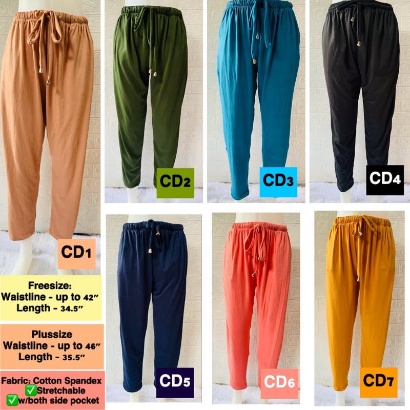 Cotton Spandex Drape Pants with both side pocket Women Pants Candy ...