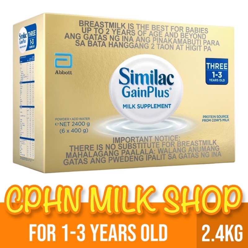 Similac GainPlus 2.4kg for 1-3 Years Old Milk Supplement | Shopee ...