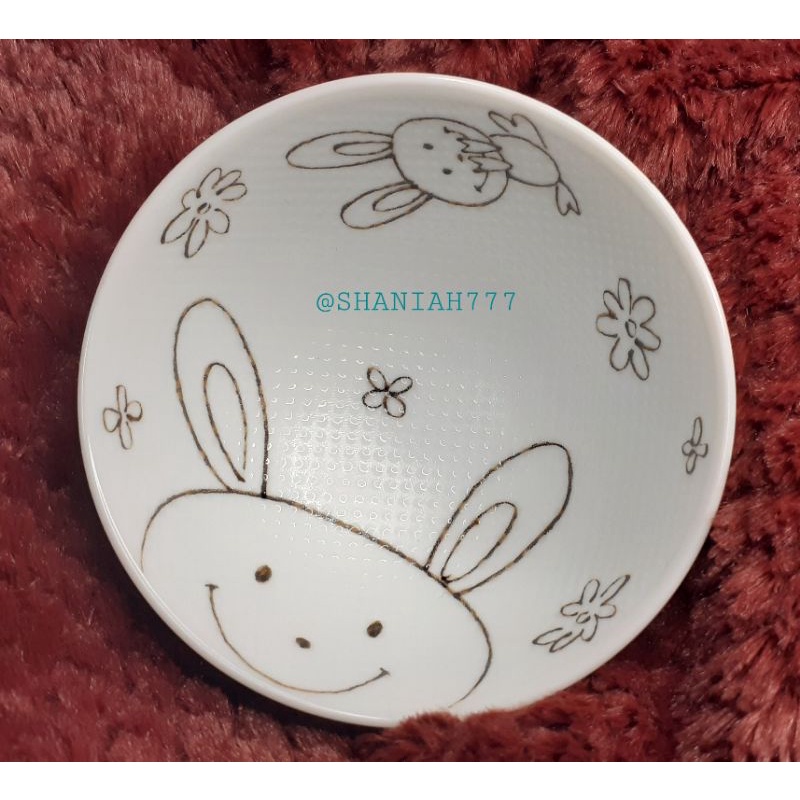 RABBIT Bowl Smile Animal Bunny Kids Rice Bowl Mino Ware Made in Japan ...
