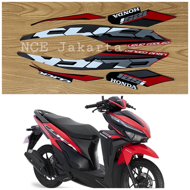 MERAH Vario CLICK 125i THAILAND RED STRIPING STICKER | Shopee Philippines
